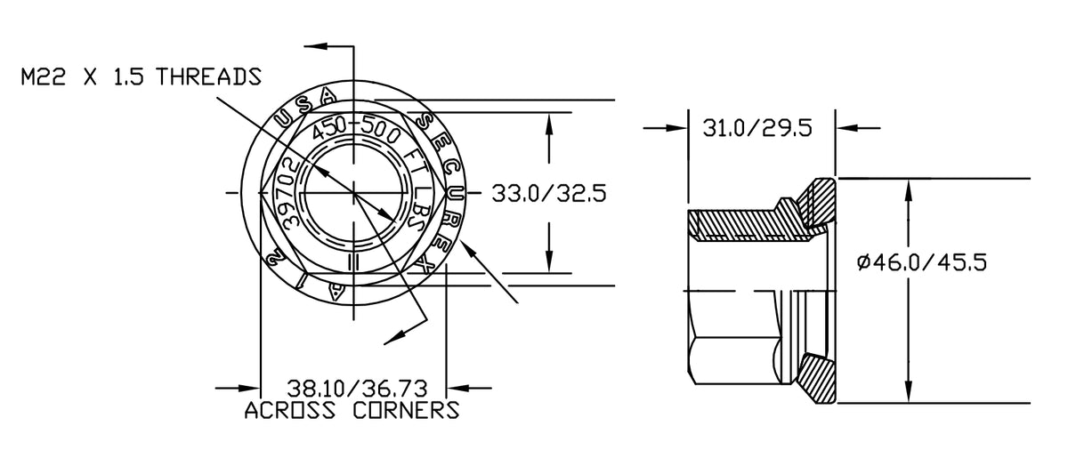 Securex 39702 Two Piece M22x1.5 Wheel Nut 31mm – Securex Wheel Nuts
